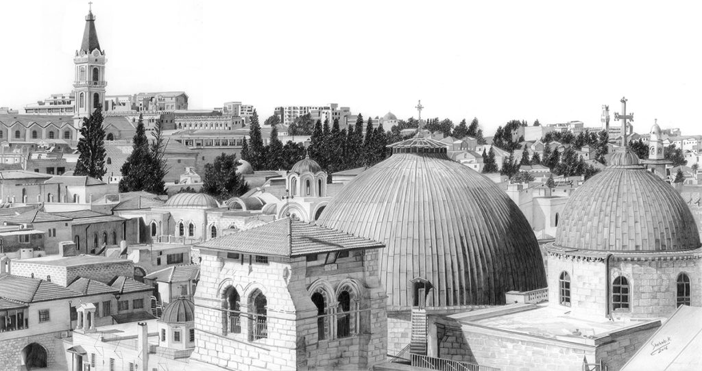 Holy Sepulchre Panorama | Artwork, Black & White, City of Jerusalem ...